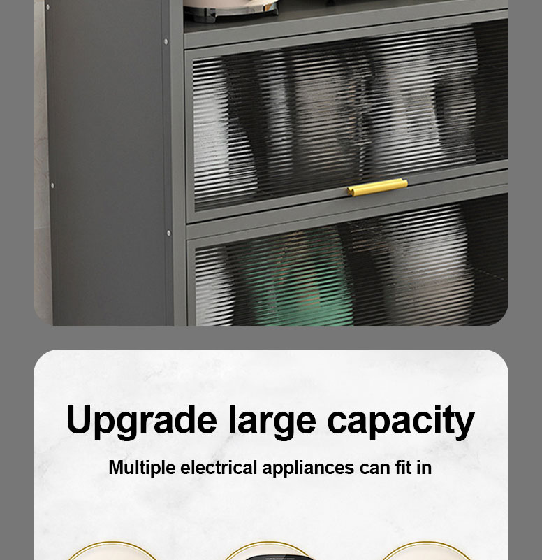 3/4/5 Layers Kitchen Rack Dustproof Storage Cabinet Carbon Steel Multi ...