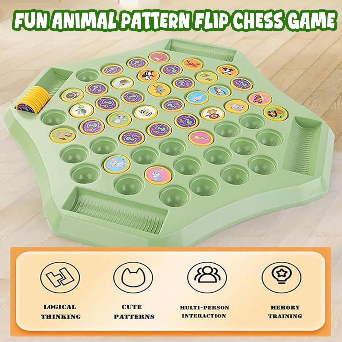 2-4 Player Flip Chess Memory Game Board Games ouble Player Battle ...