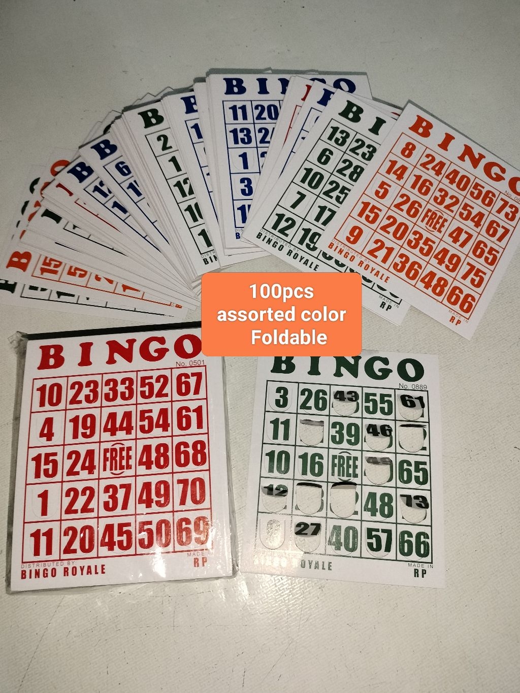 100pcs bingo card game card assorted color ( bingo royale ) | Shopee ...
