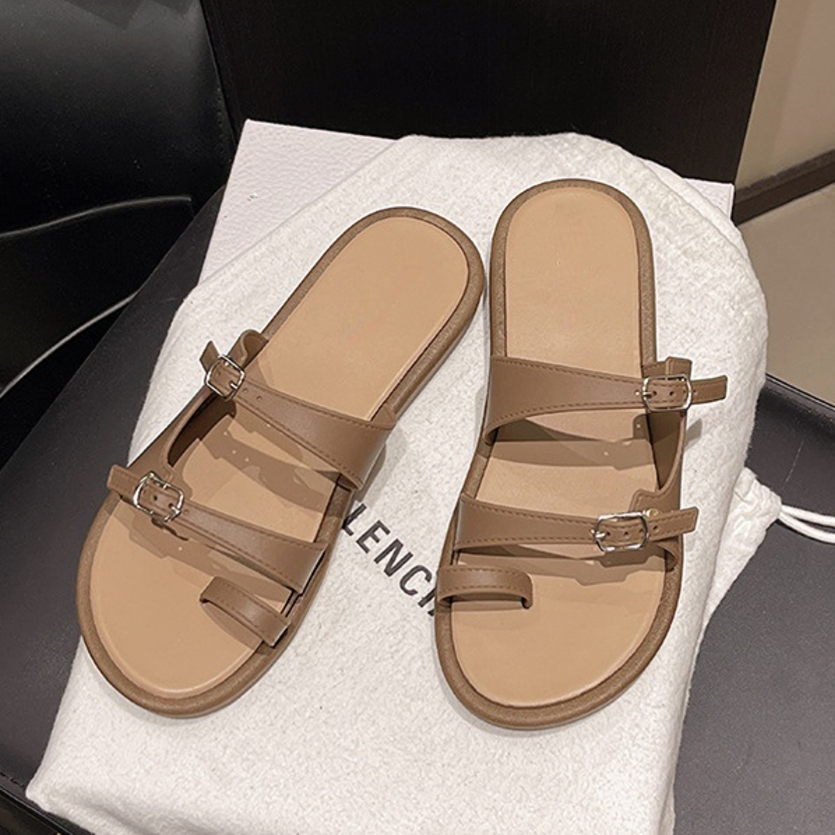 STOMPION Flat Sandals For Women One Finger Sandals Beach Slippers For ...