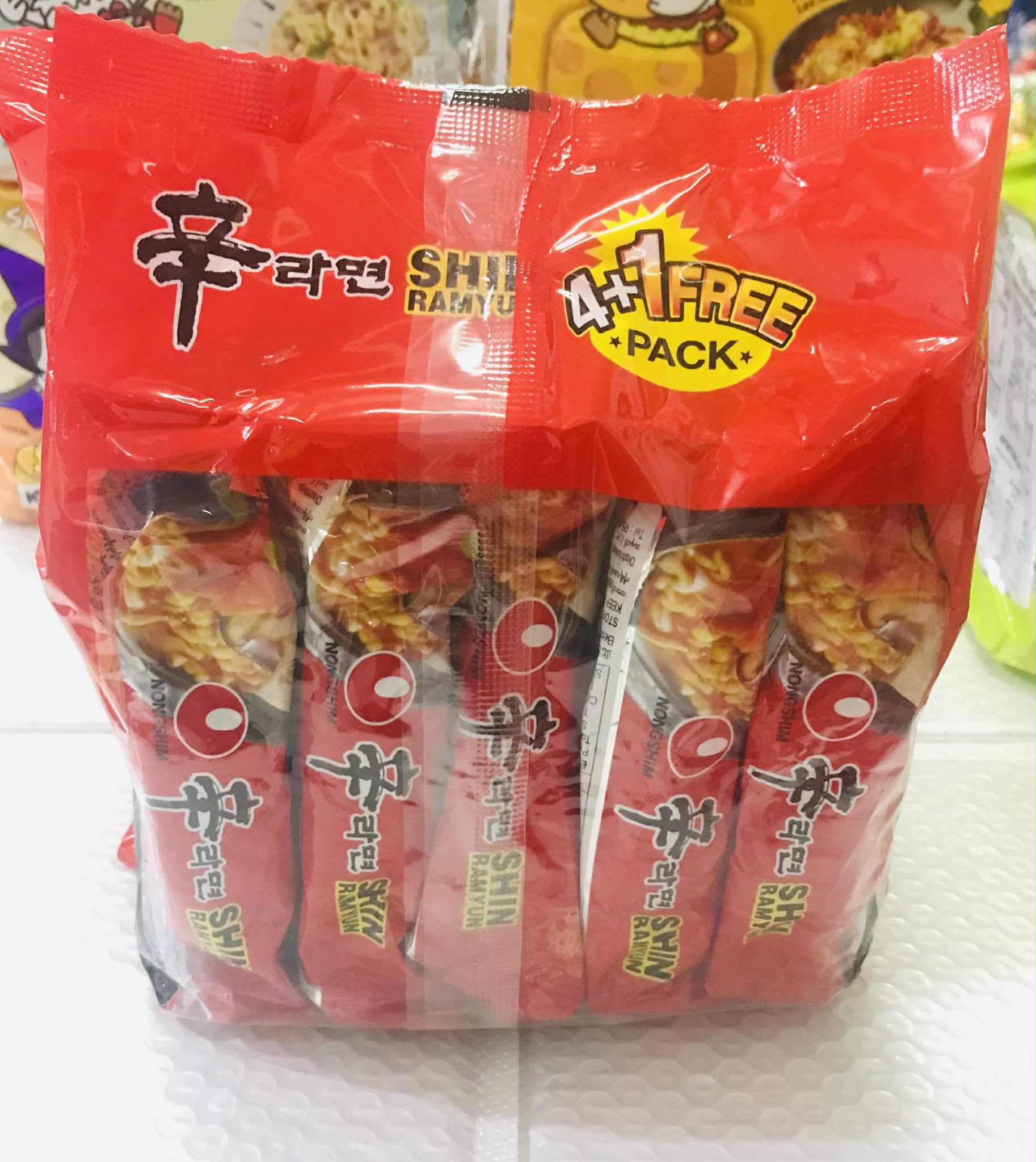 5PCS/1PACK SHIN RAMYUN Instant Noodles Spicy Soup/Ramen Korean Noodles ...