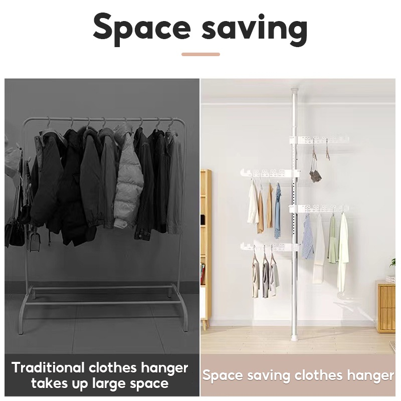 3.5M Adjustable Sampayan Clothes Rack Heavy Duty Floor Standing Clothes ...