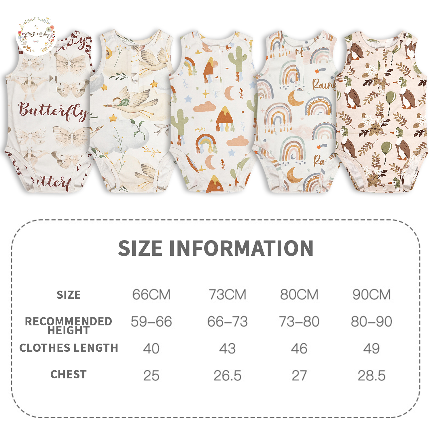 CICI Baby Boy Girl Cotton Sleeveless Onesie Jumpsuit Romper Newborn ...