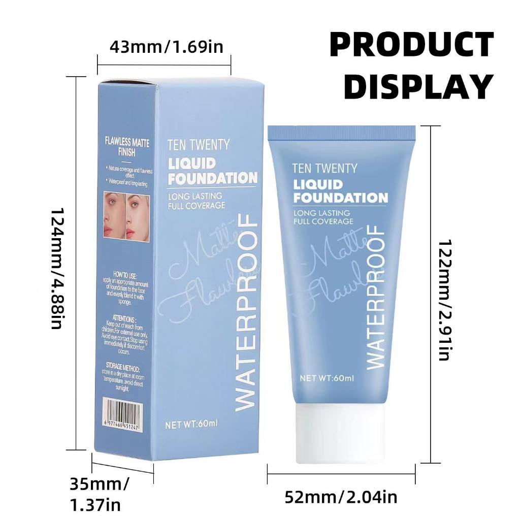 24 Hours Full Coverage Foundation Long Wear High Coverage HD Matte ...