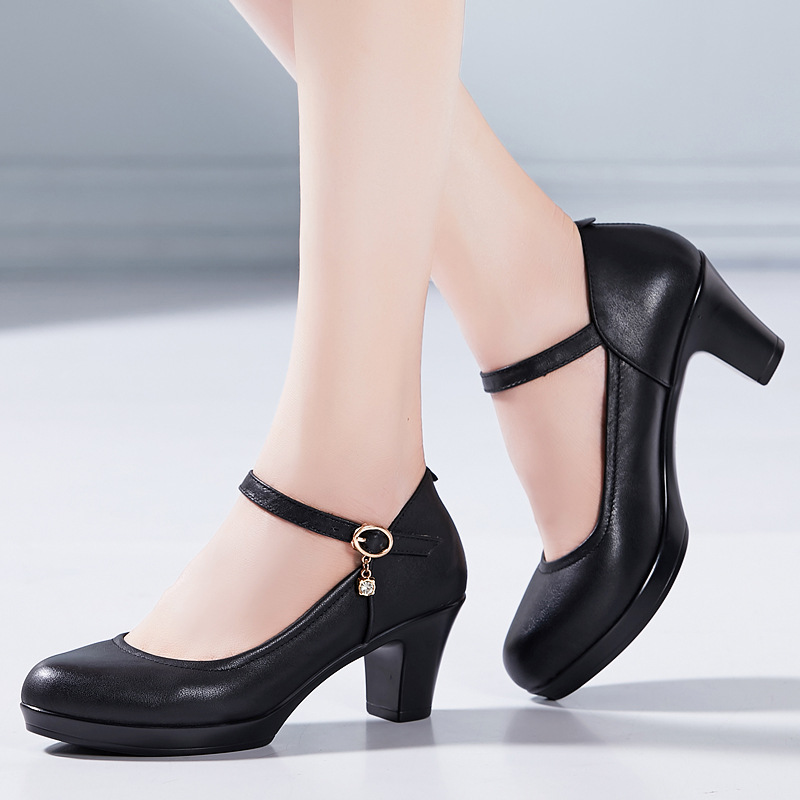 Size 35-40 Women's Fashion Black Leather Shoes School Students Classic ...