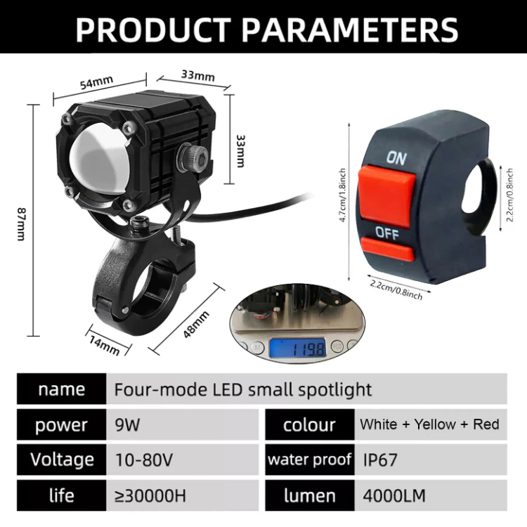 VEX 2Pcs Motorcycle LED Light | 4 Flash Modes | Super Bright Driving ...