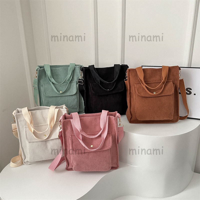 MNM Korean Woman Large Canvas Bag Tote Bag Crossbody Bag Corduroy ...