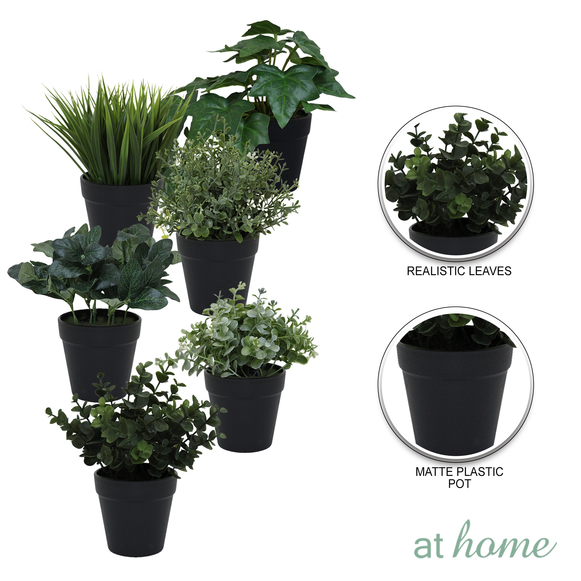 AT HOME Artificial Plant Jenissa & Jini Realistic Potted Plants Home ...