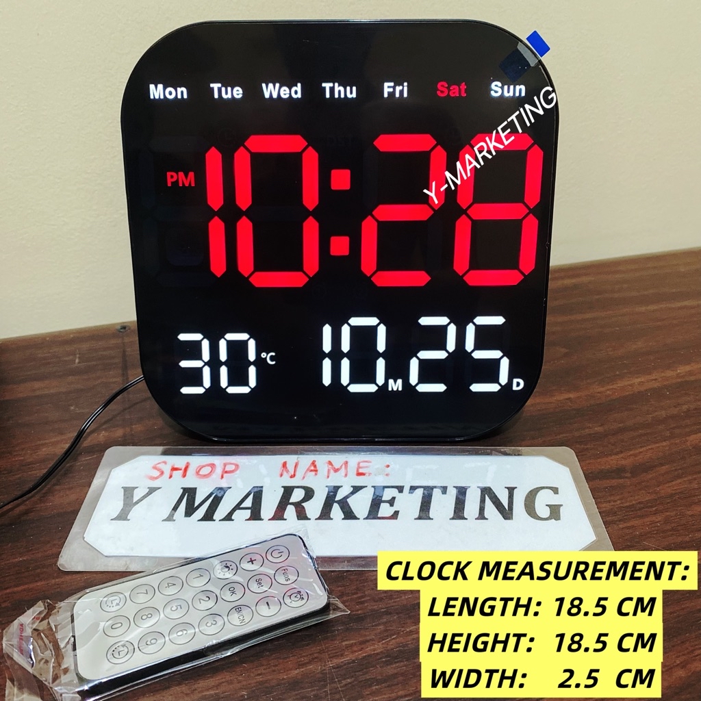 (5516) Square Digital Alarm Clock with Timer And Countdown Remote ...