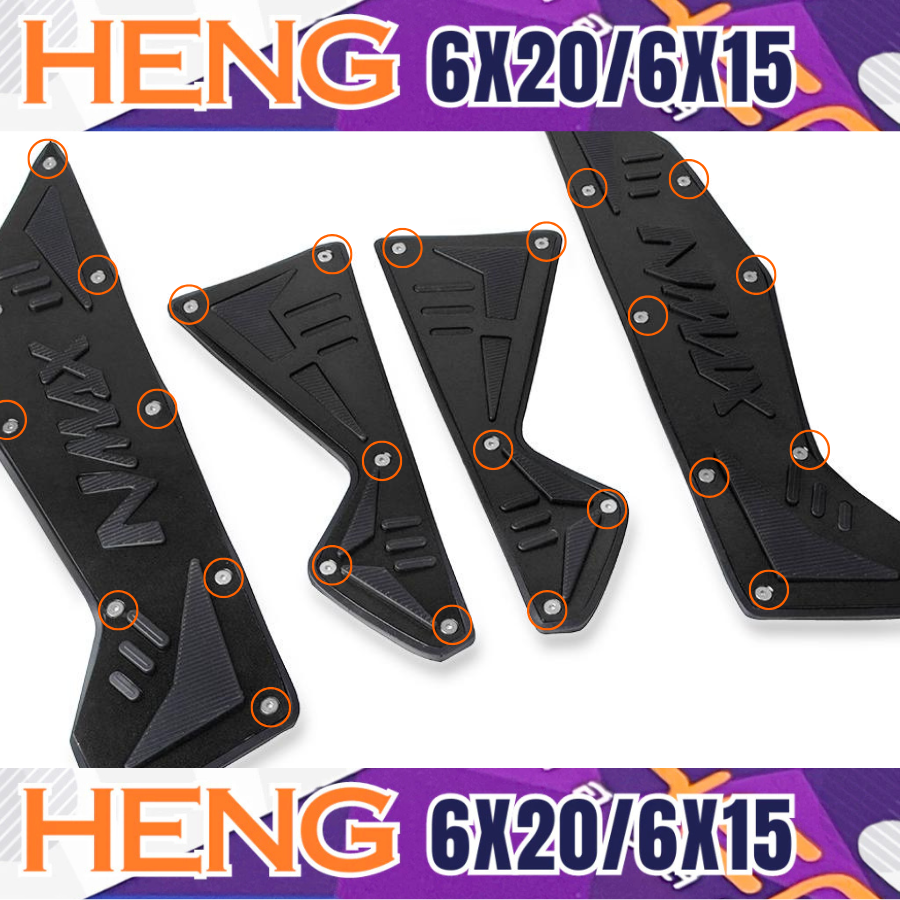 Universal Heng Bolt 6x15 6x20 Plate Number /Heat Guard /Fender ...