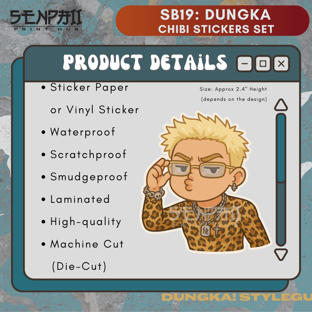 SB19: DUNGKA CHIBI STICKERS | STICKER PAPER | VINYL STICKER ...