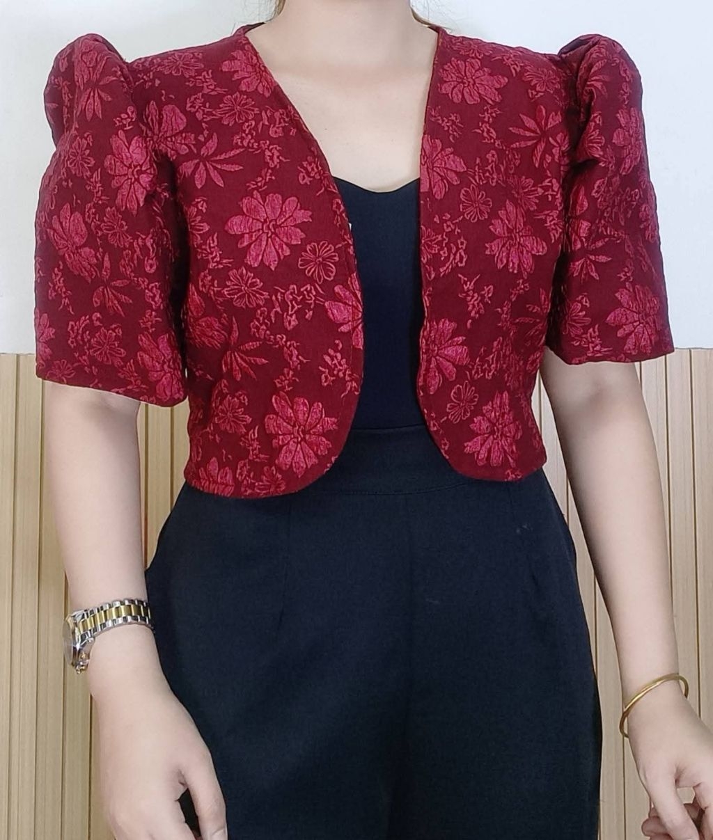 Embroid Bolero Top only fit Large to XLarge puff sleeve with pilon ...