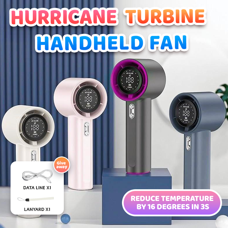 Hurricane Handheld Fan Turboelectric Mini fan 4000mAh Strong wind ...