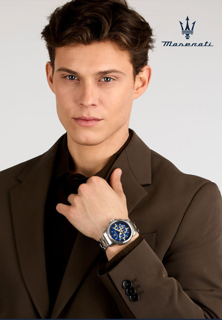 【2 Years Warranty】 Maserati Successo 44mm Blue Dial Men's Quartz Watch ...