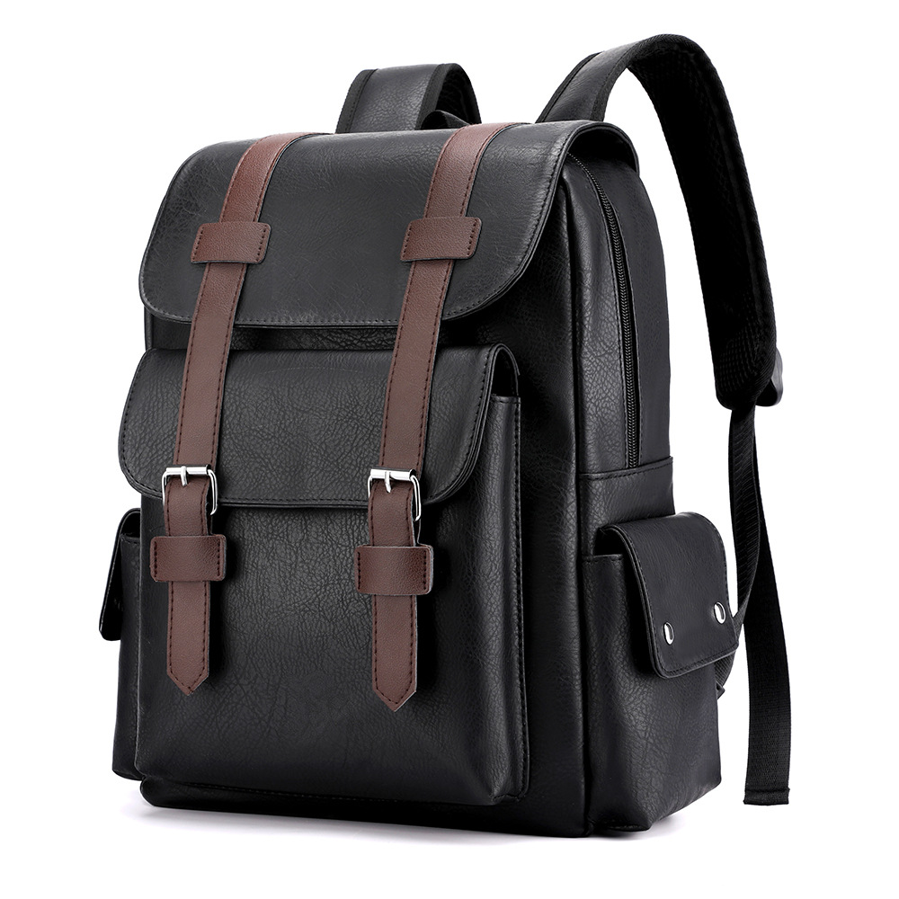PU Leather Backpacks Large Capacity Wear-Resistant Computer Bag Korean ...