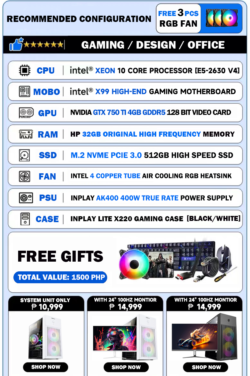 Intel Xeon 10 Core Gaming PC Set With GTX750Ti 4GB Graphic Card 16GB ...