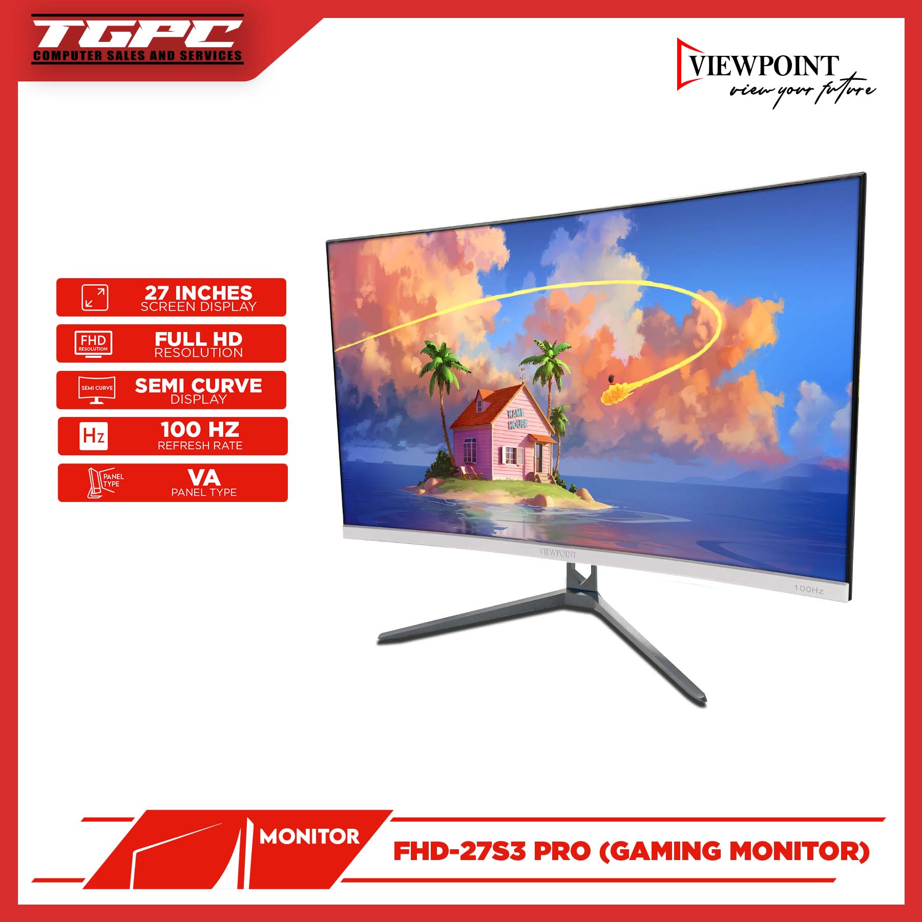 Monitor Viewpoint 27 inch 75hz Semi Curve Gaming Monitor | Viewpoint ...