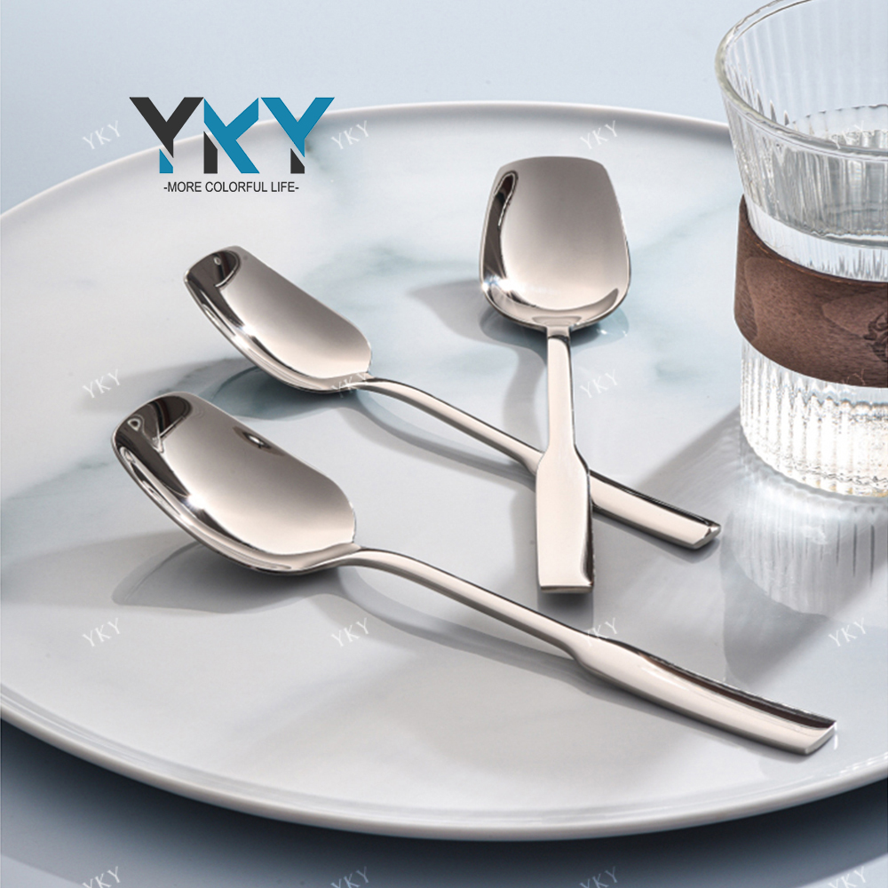 Stainless Steel Spoon New Square Head Dinner Spoon SUS 304 Dessert ...