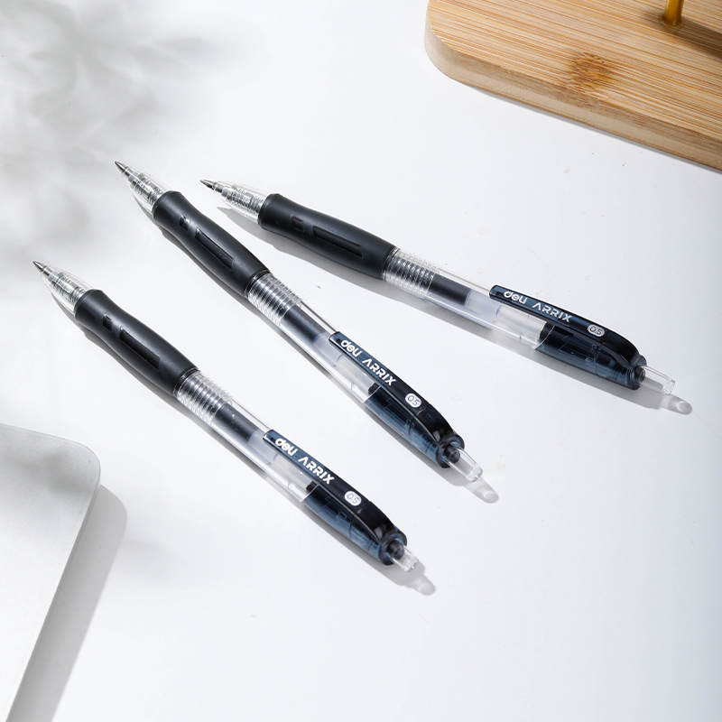 Deli 0.5mm Press Gel Pen Black/Blue Writing Ballpen Sign Pen Office ...