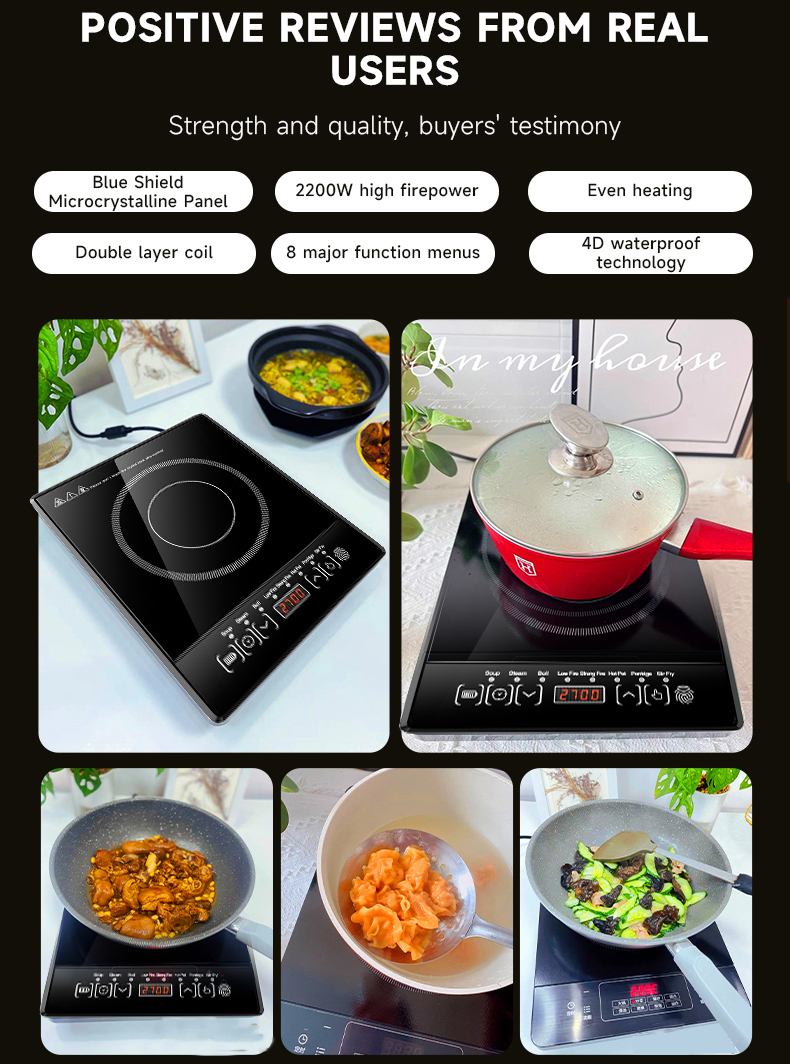 OOKAS Multifunctional Inverter Induction Cooker High Power 2200W Energy ...