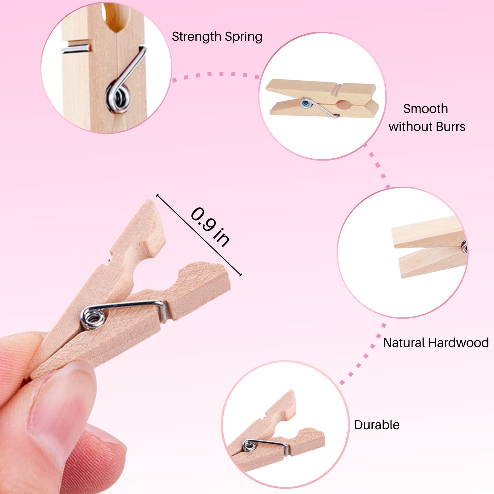 100Pcs Mini Wooden Clothes Photo Paper Peg Clothespin Wedding Party ...