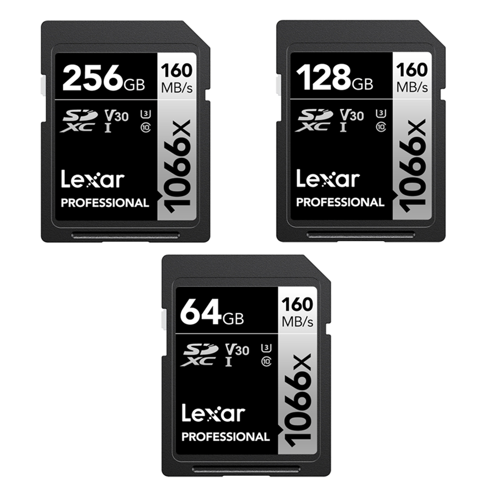 Lexar Professional 64GB 128GB 256GB Silver Series 1066x SDXC UHS-I V30 ...