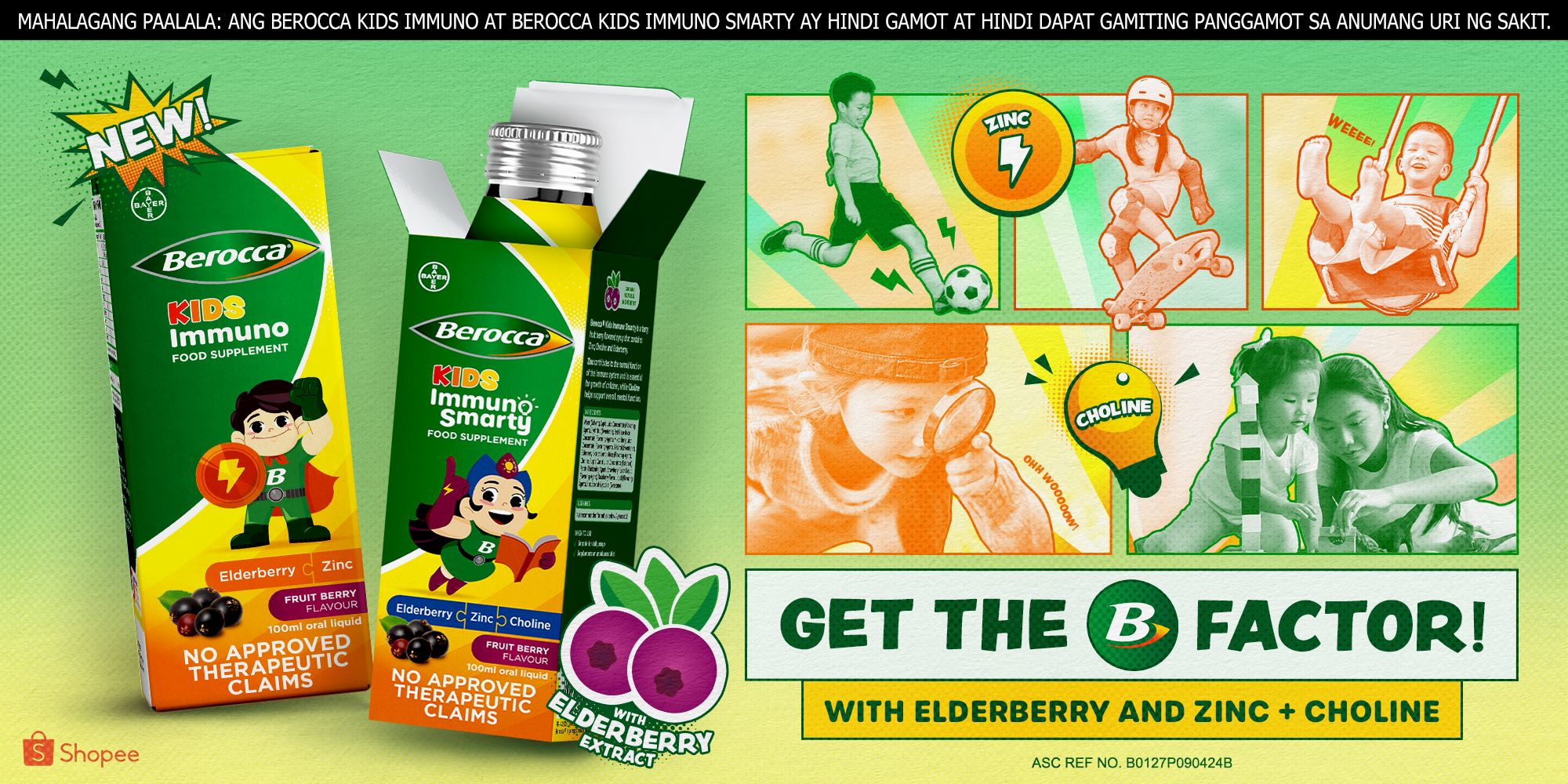 Berocca Kids Immuno Smarty with Zinc Choline and Elderberry Fruit Berry ...