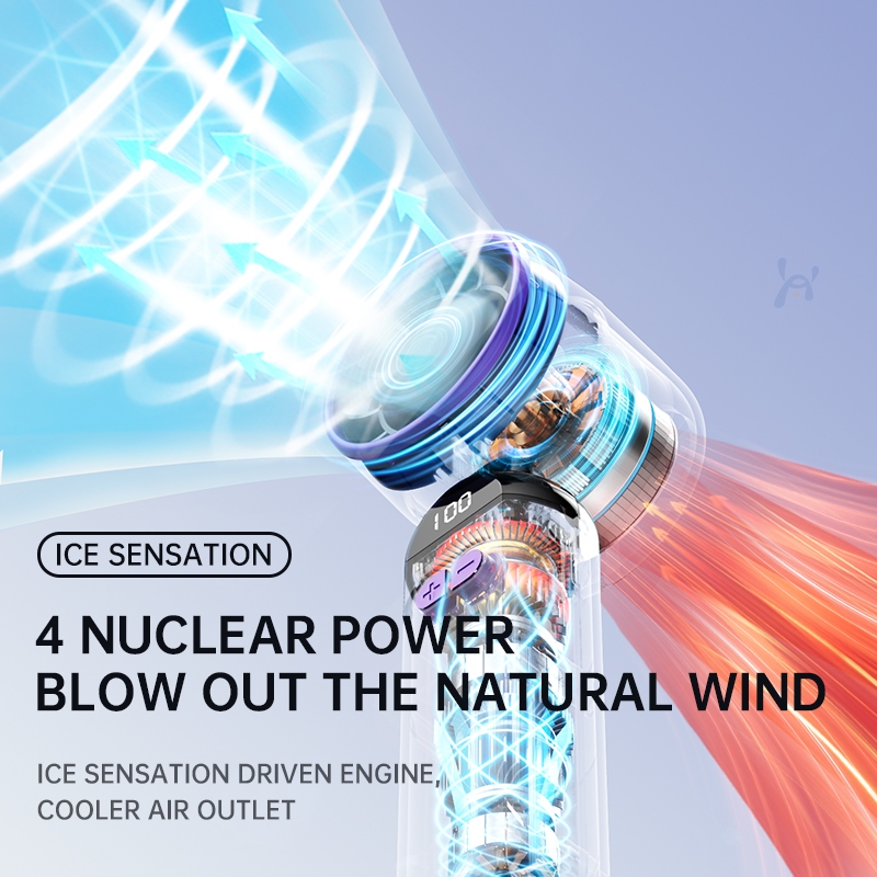 Portable Hand Fan 100 gear speed turbol fan USB Rechargeable Small ...