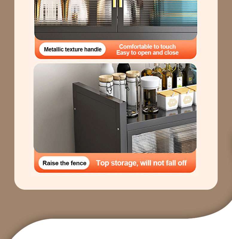 Carbon Steel Kitchen Rack Storage Cabinet Dustproof For Multi-function ...