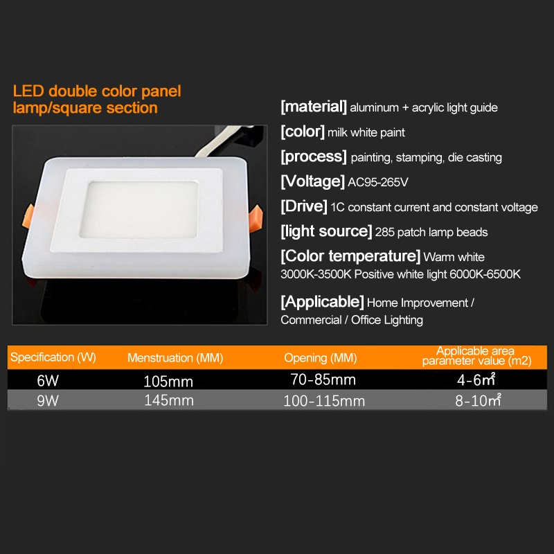 Multicolour LED Panel Light Pin light Downlight Ceiling Light Square ...