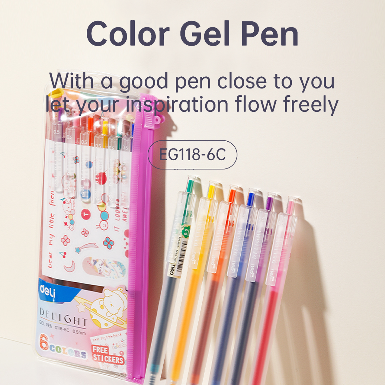 Deli EG118-6C 0.5mm Bullet Tip Gel Pen 6pcs/set [79EG118-6C] | Shopee Philippines
