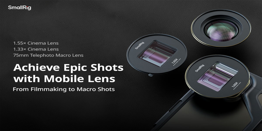SmallRig Smartphone 1.55x Anamorphic Lens T-mount for Widescreen Aspect ...