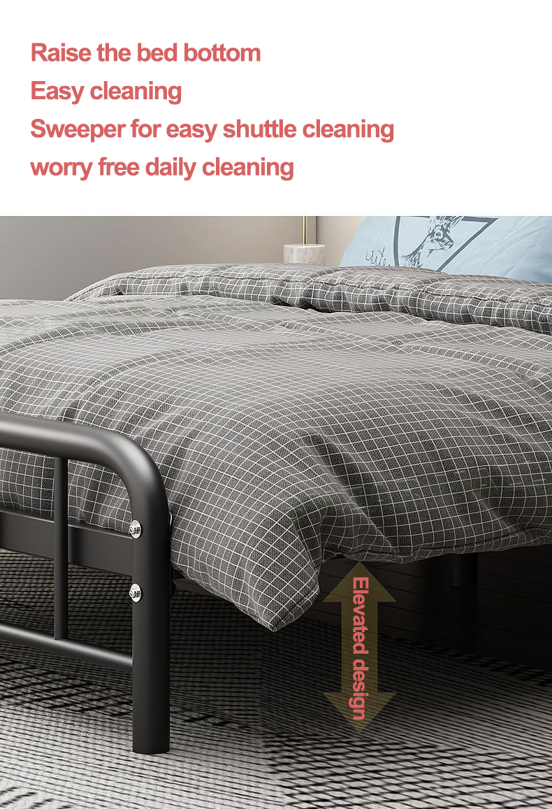 Bed Frame Metal Single/Double 100/120/150CM Black/White 1.6 Ton Load ...