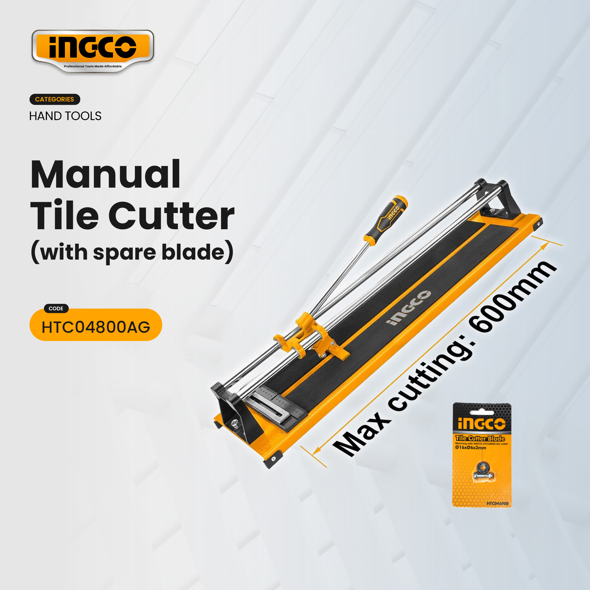 Ingco Industrial Manual Tile Cutter 600mm HTC04600 IHT | Shopee Philippines