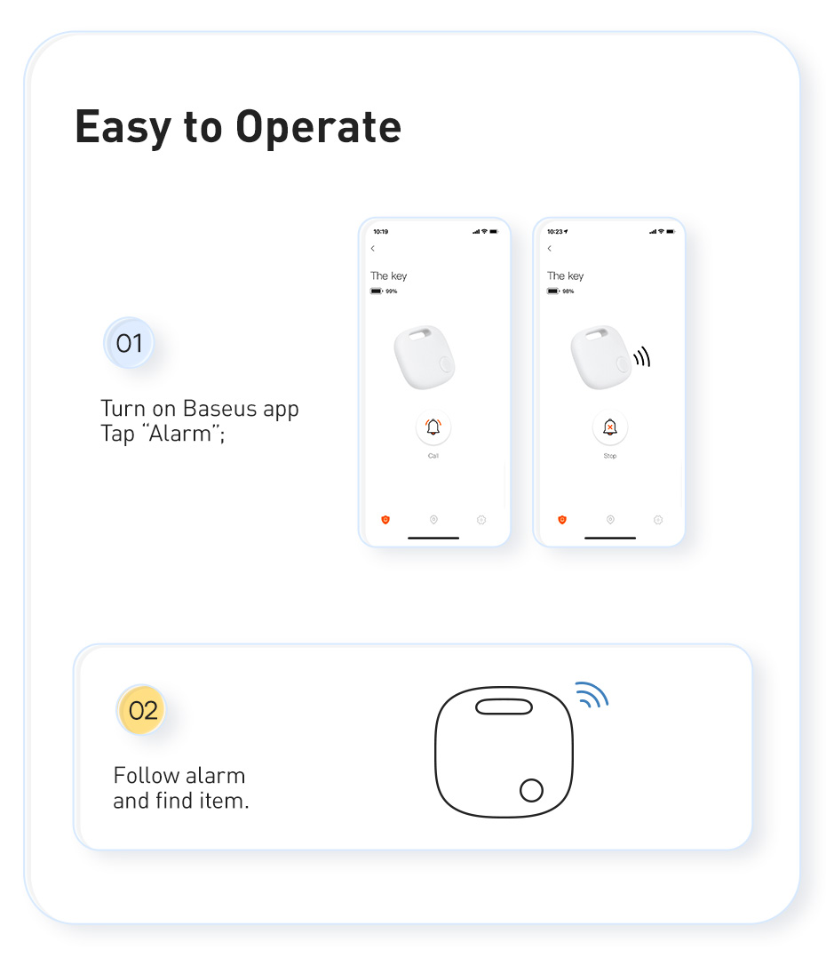 Baseus T2 Pro Smart Tracker Wireless Bluetooth App Location Tracking ...