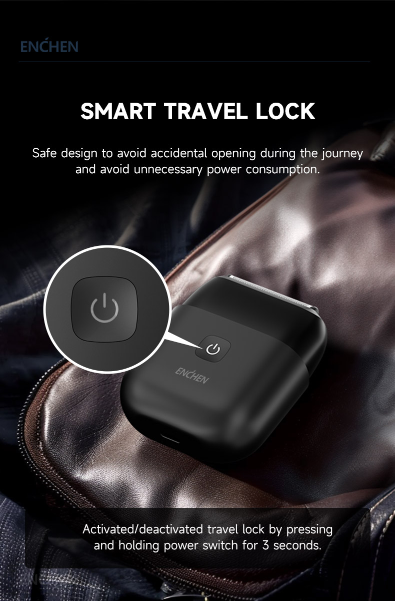 ENCHEN Mini Foil Shaver MS002 Compact Electric Razor With 3 Flexible Blade Heads Powerful Motor ...