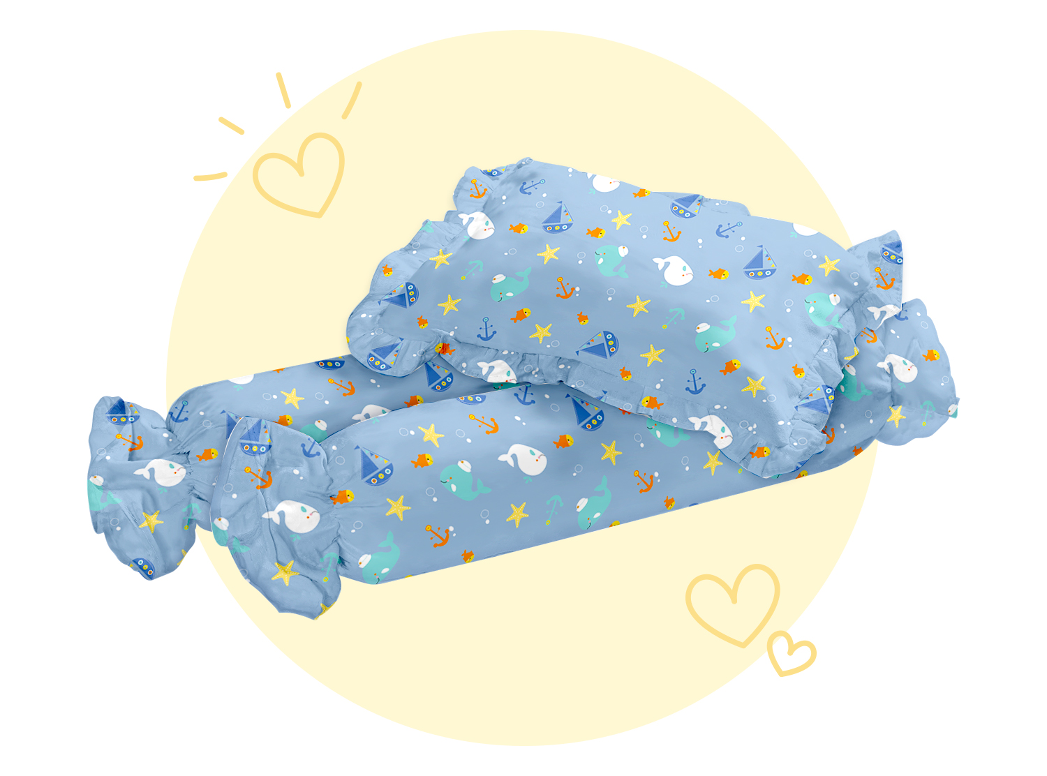 Child Care Bolster and Pillow set with removable case (Baby Bedding ...
