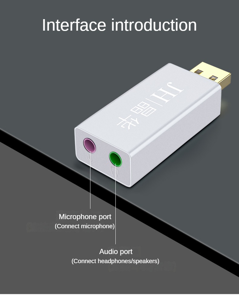 USB to Sound Card Aux 3.5mm Mic Adapter Stereo Audio 3.5mm 2 In 1 ...