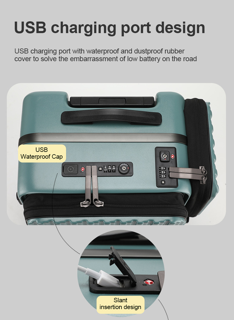 MC&HOME Front Open Cover Luggage Multi-layer Travel Luggage Men's ...