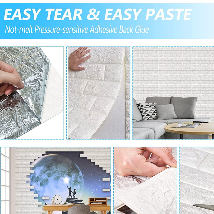 20pcs Wallpaper Brick 35x38cm Wall Sticker Foam Self Adhesive Wallpaper ...