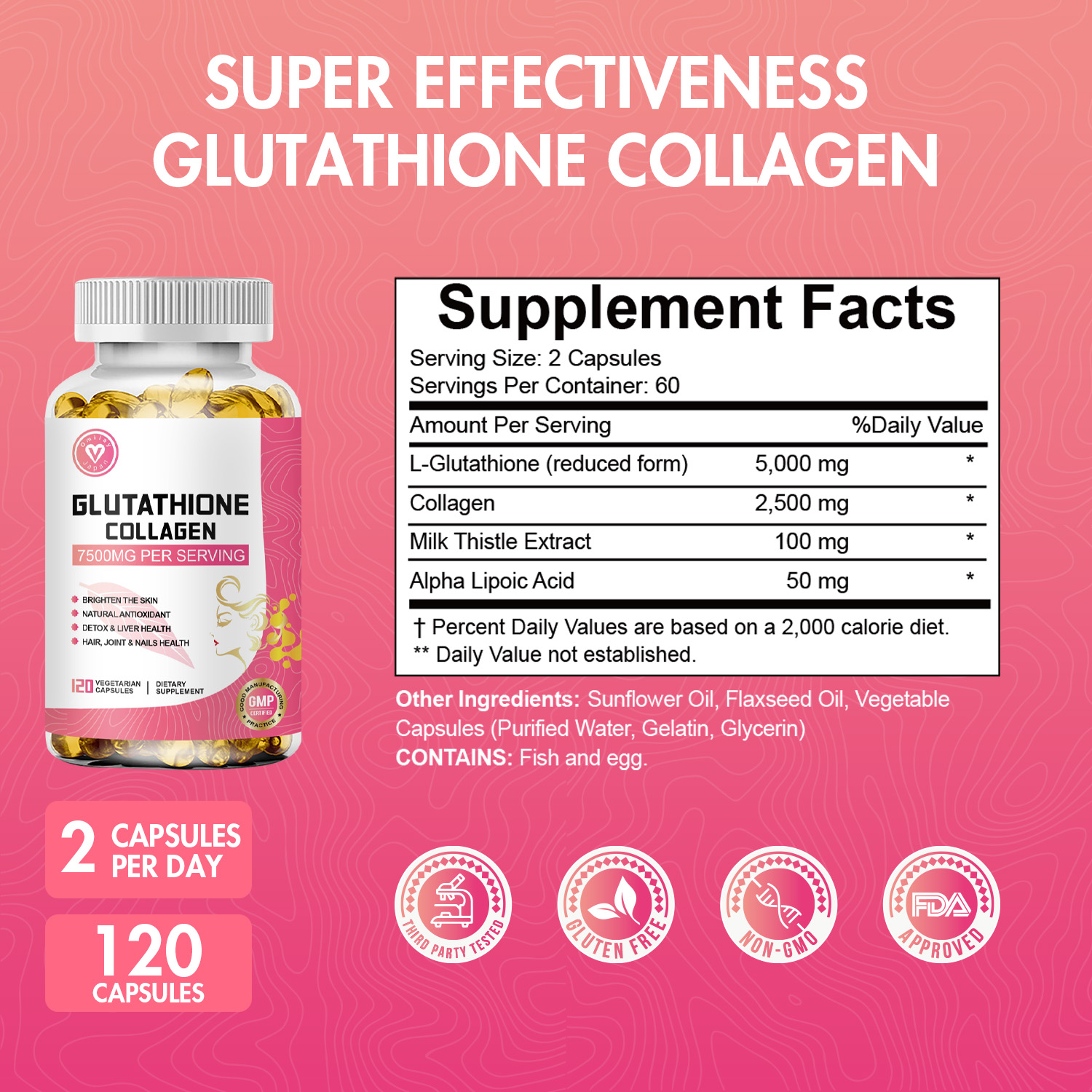 SOFTHER Glutathione Collagen Glow Capsule Skin Brightening Natural ...