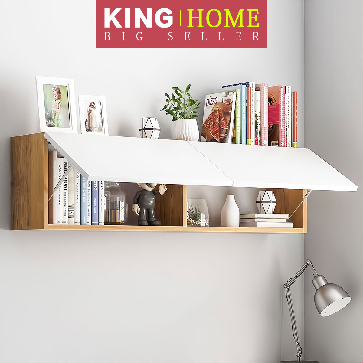 (COD)Floating wall mounted bookcase shelf Wall cabinet Ceiling cabinet ...
