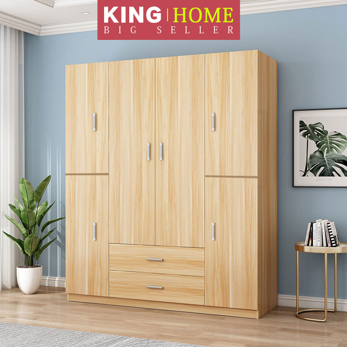 Large storage capacity wooden wardrobe, modern home wardrobe, simple ...