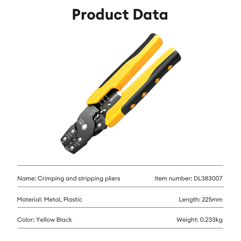 Deli Tools Multi-functional Wire Stripper Cutter Plier For Electrical 7 ...