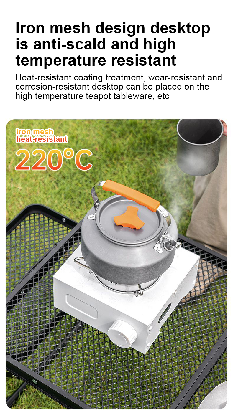 MC&HOME Outdoor Folding Table Mesh Table Foldable Aluminum Camping Home ...