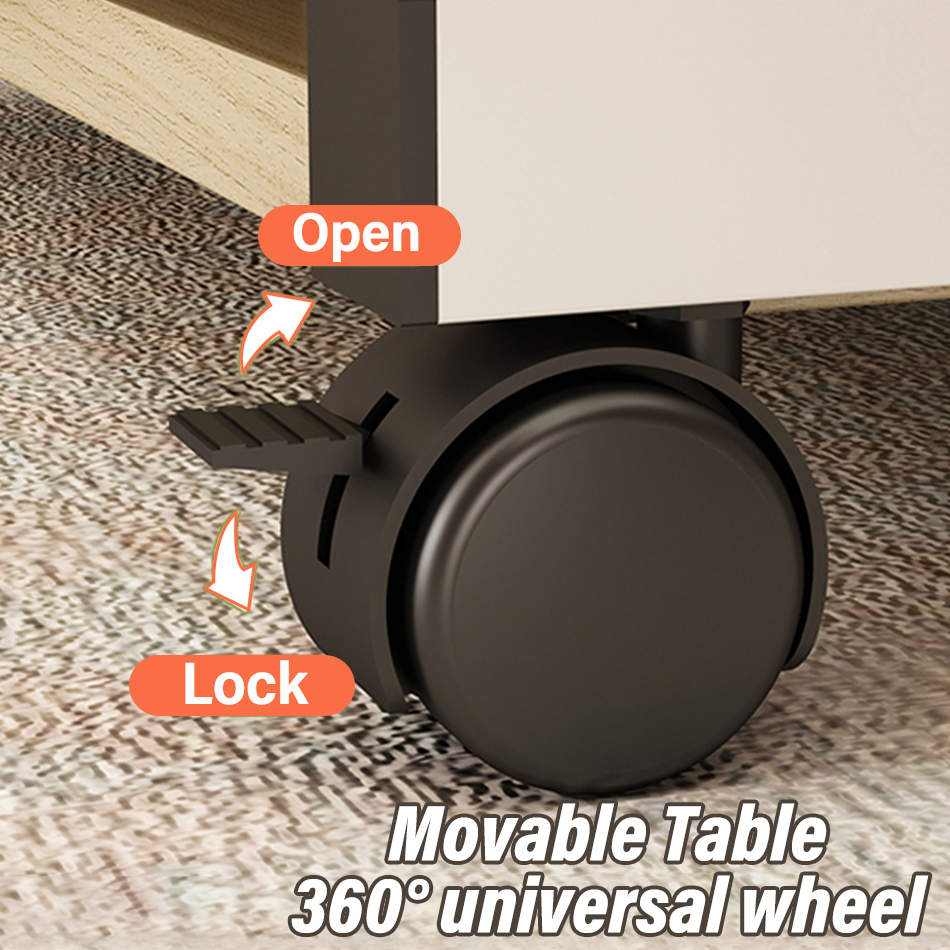 OKK Adjustable Laptop Table With Wheels Computer Desk Lamesa Bedside ...