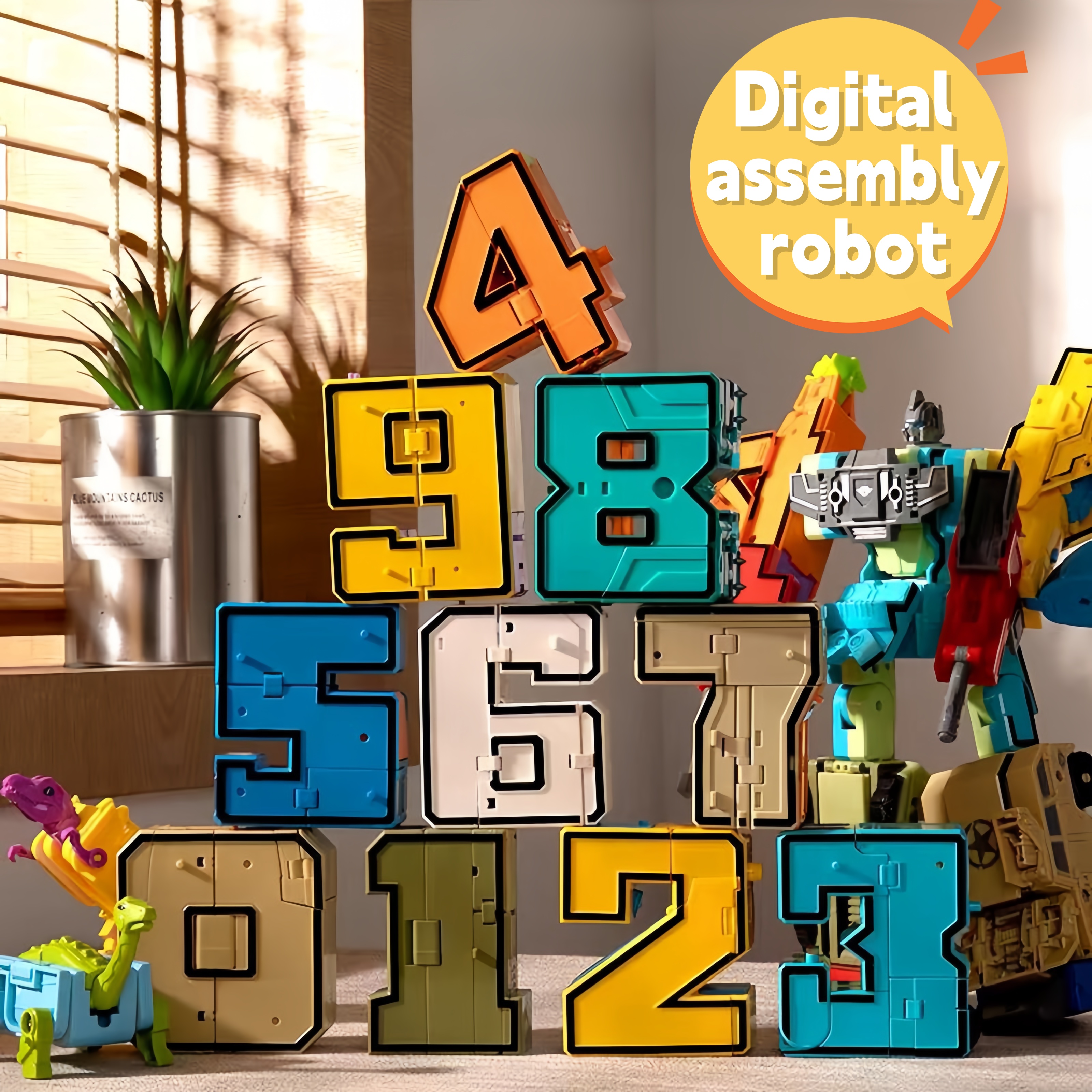 COCOA 10 Pcs Full Set Transformers Number Robot Toy Set DIY Assemble ...