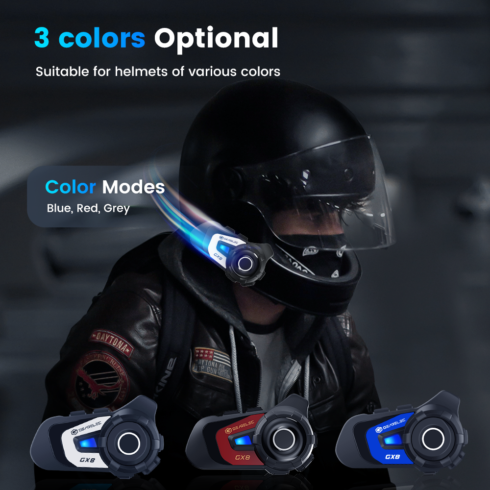 Gearelec Gx8 Motorcycle Intercom Helmet Headset Up To 8 Riders Group