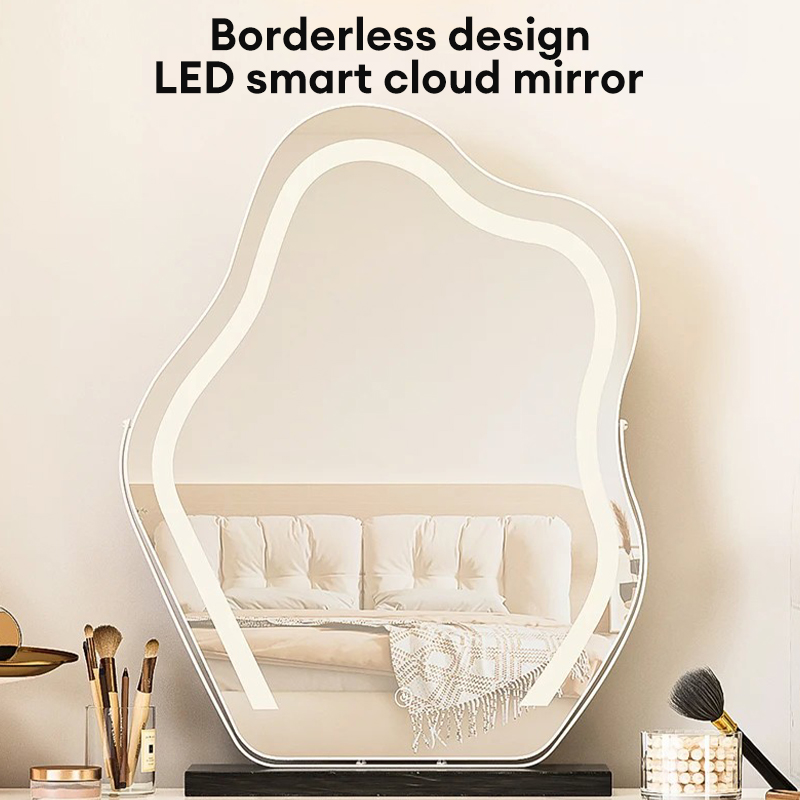 PLAS LED Mirror with stand Cloud makeup mirror Vanity Table 3 color ...