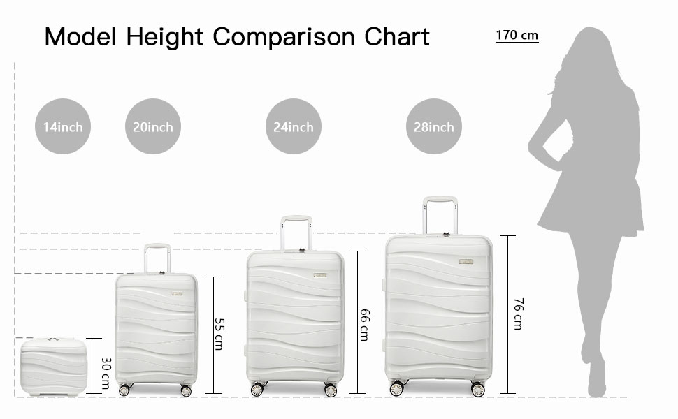 SeaChoice 14 BeautyCase+ 20 Boarding Case 24 In 28 In PP Trolley ...